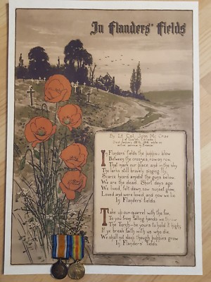 IN FLANDERS' FIELDS WWI POEM BY JOHN MCRAE- MILITARY ART PRINT ...