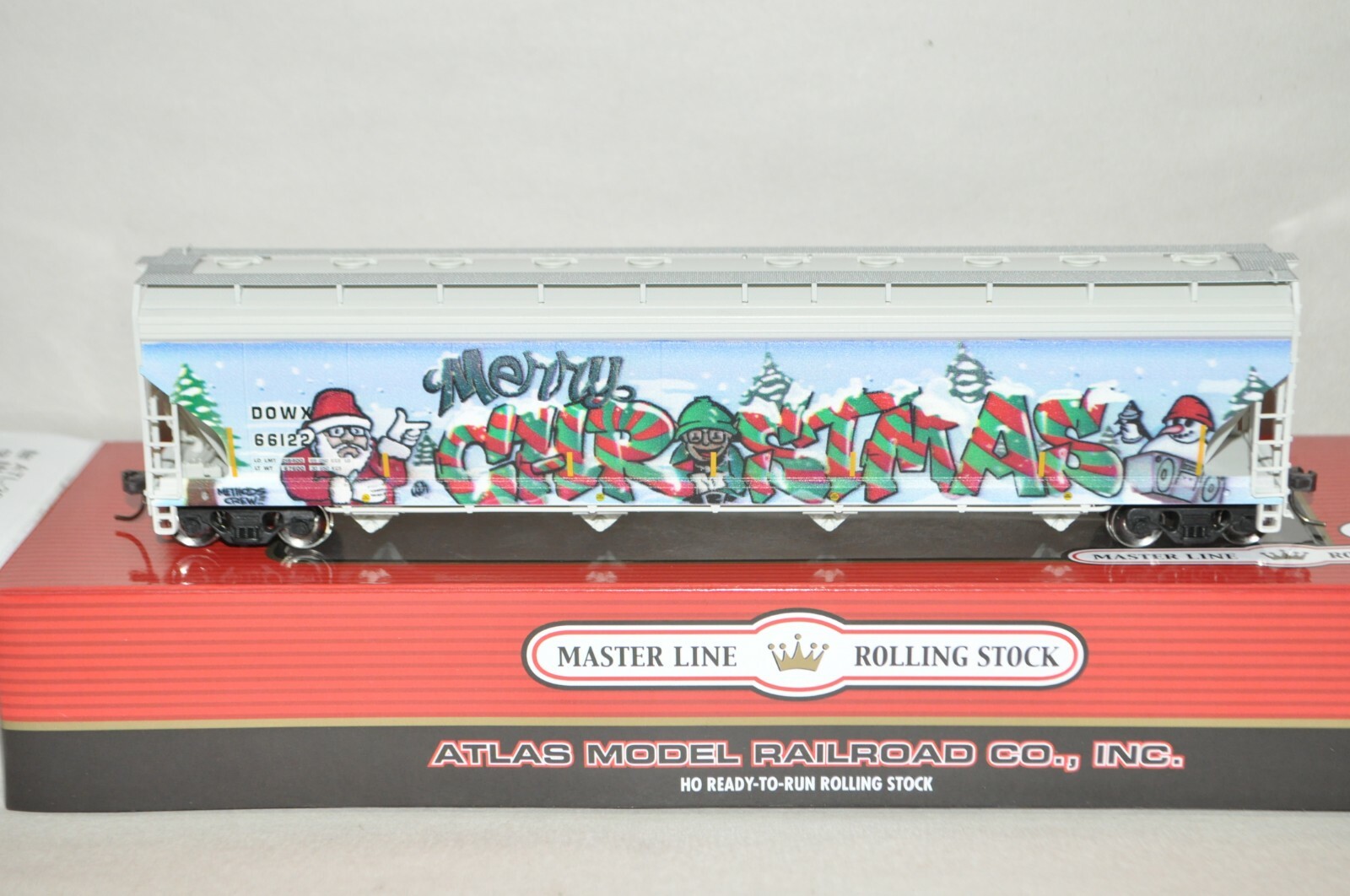 Atlas 20006330 HO DOWX Acf5800 Plastics Hopper With Christmas Graffiti #66122 for sale online | eBay