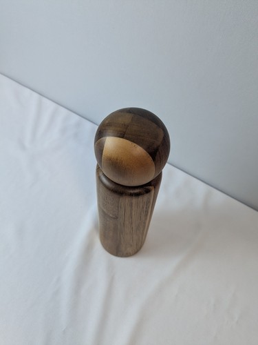 Handmade Wooden Pepper Grinder – Unique Two-Tone Wood Design – 8” Tall ...