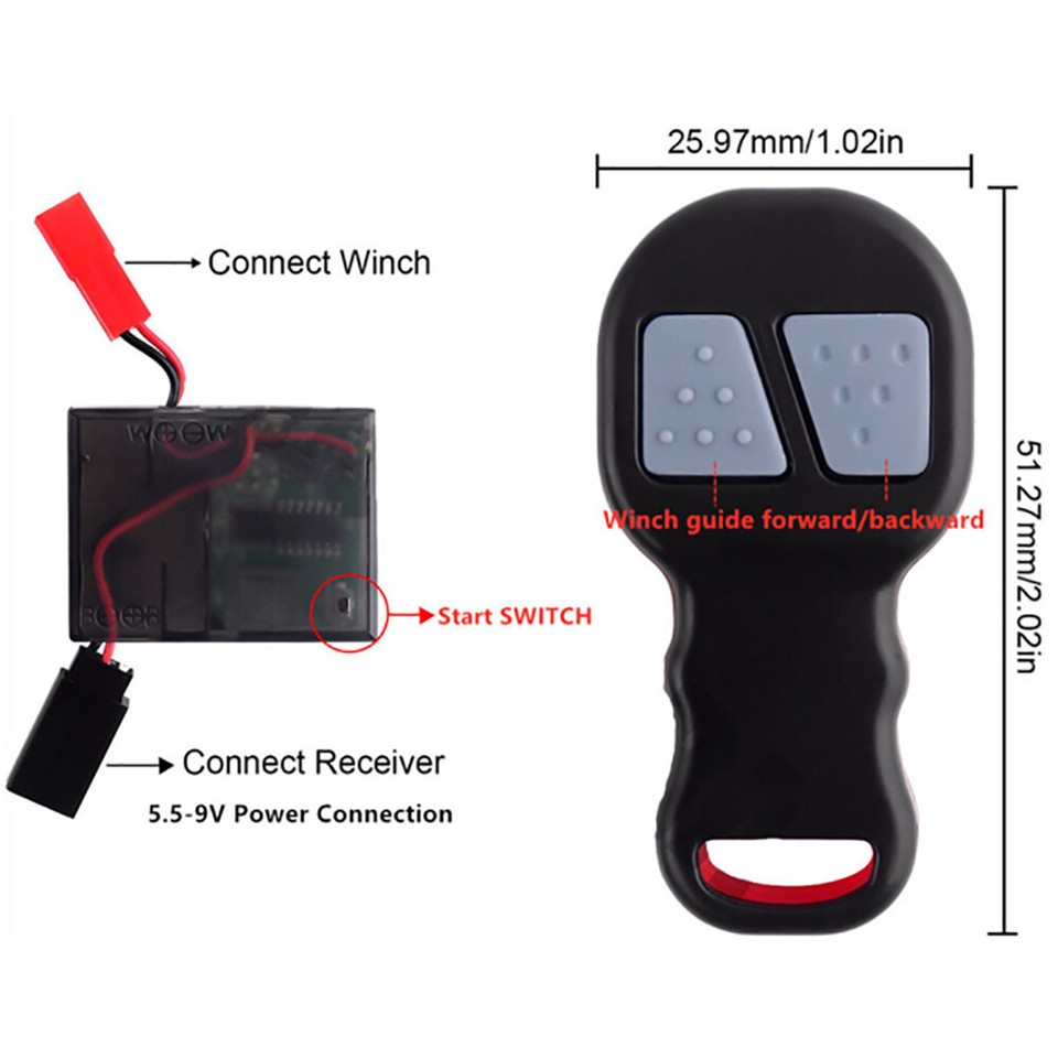 Metal Electric Winch& Remote Controller For 1/10 TRX4 SCX10 D90 RC ...