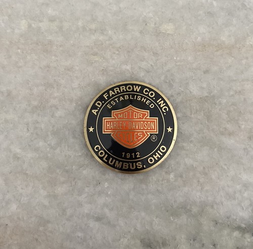 Vintage A.D. Farrow Co Inc 1912 Harley Davidson Columbus Ohio Emblem | eBay
