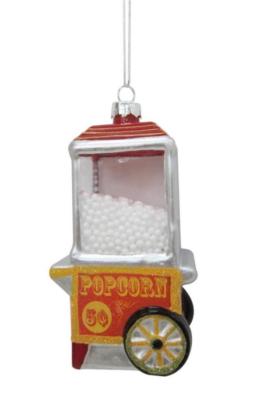 BLOWN GLASS POPCORN CART~OLD FASHIONED POPPER CHRISTMAS ORNAMENT~NWT | eBay