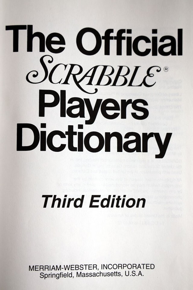The Official SCRABBLE Players Dictionary Third Edition 1995 Hardcover ...