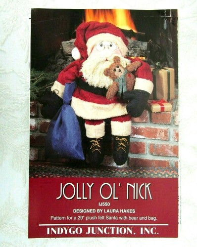 Indygo Junction Sewing Pattern 1999 Jolly Ol Nick Plush Felt Santa Doll ...