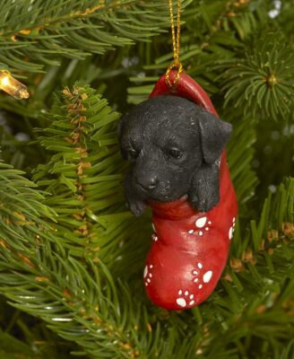 Cold Cast Ceramic Christmas Ornament - New - Black Labrador Retriever ...