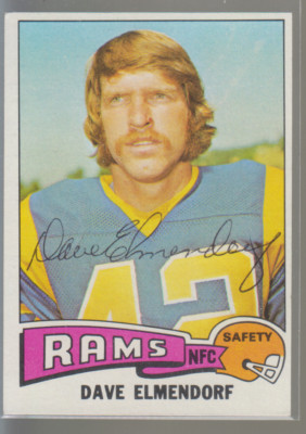 Autographed 1975 Topps Dave Elmendorf - Rams | eBay
