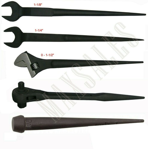 16" ADJUSTABLE SPUD WRENCH & DUAL RATCHET SPUD & 2-PC IRON WORKER & 13 ...