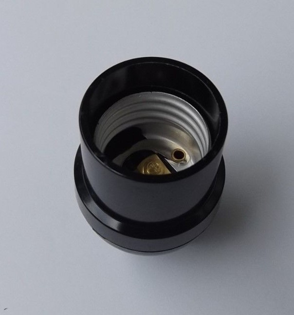 BLACK PLASTIC SHORT KEYLESS LAMP SOCKET E26 MEDIUM BASE 47675JB | eBay
