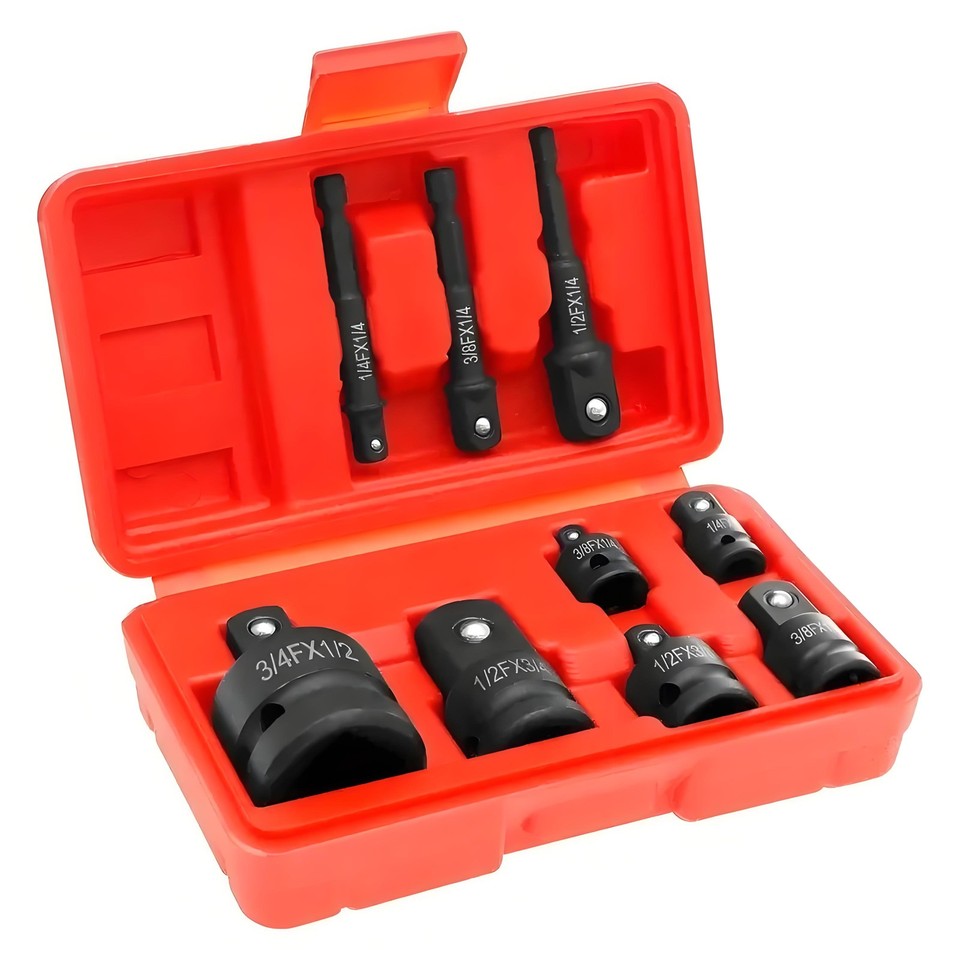 9pcs Impact Socket Adapter & Reducer Set for 1/4" 3/8" 1/2" Impact ...
