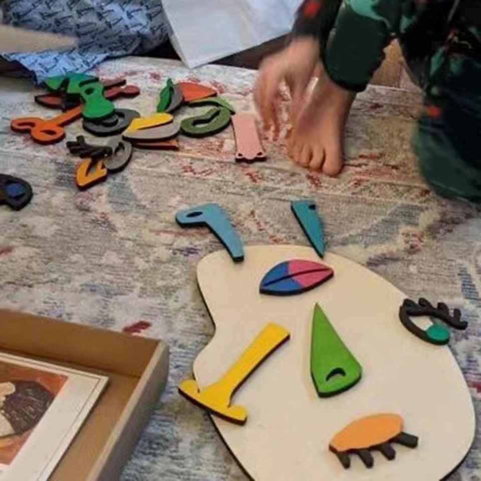 Wooden Puzzle Toys Building Blocks Toys Face Puzzle Toy for 2 Years and ...