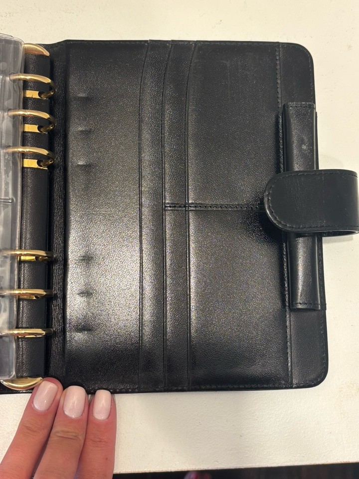 MONT BLANC Ring Bound Planner Organizer Agenda Black Genuine Leather ...