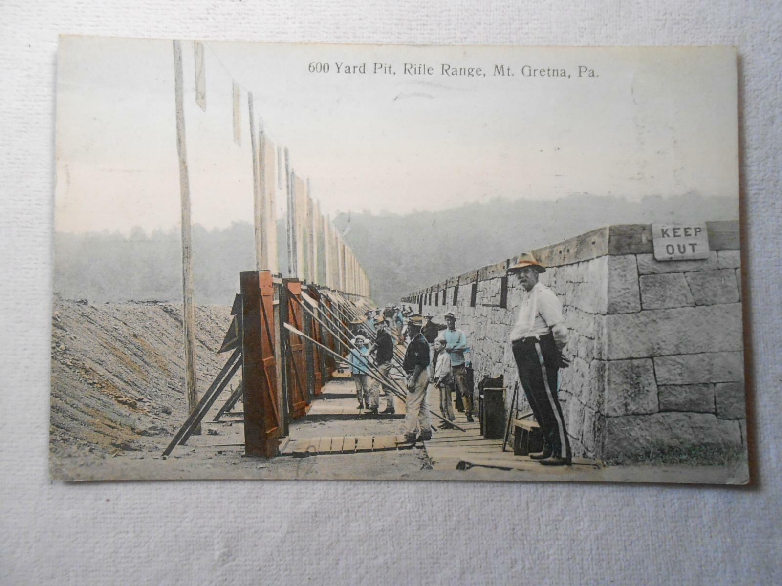 Vintage Postcard 1908 - 600 Yard Pit - Rifle Range - Mt Gretna, PA | eBay