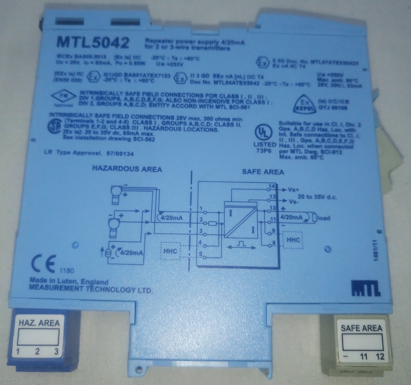 MTL 5042 REPEATER POWER SUPPLY 4/20 MA FOR 2 OR 3 WIRE TRANSMITTERS | eBay