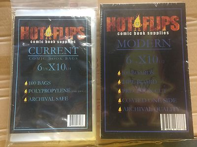 100 Current Comic Book Poly Bags with Modern Backing Boards Free ...