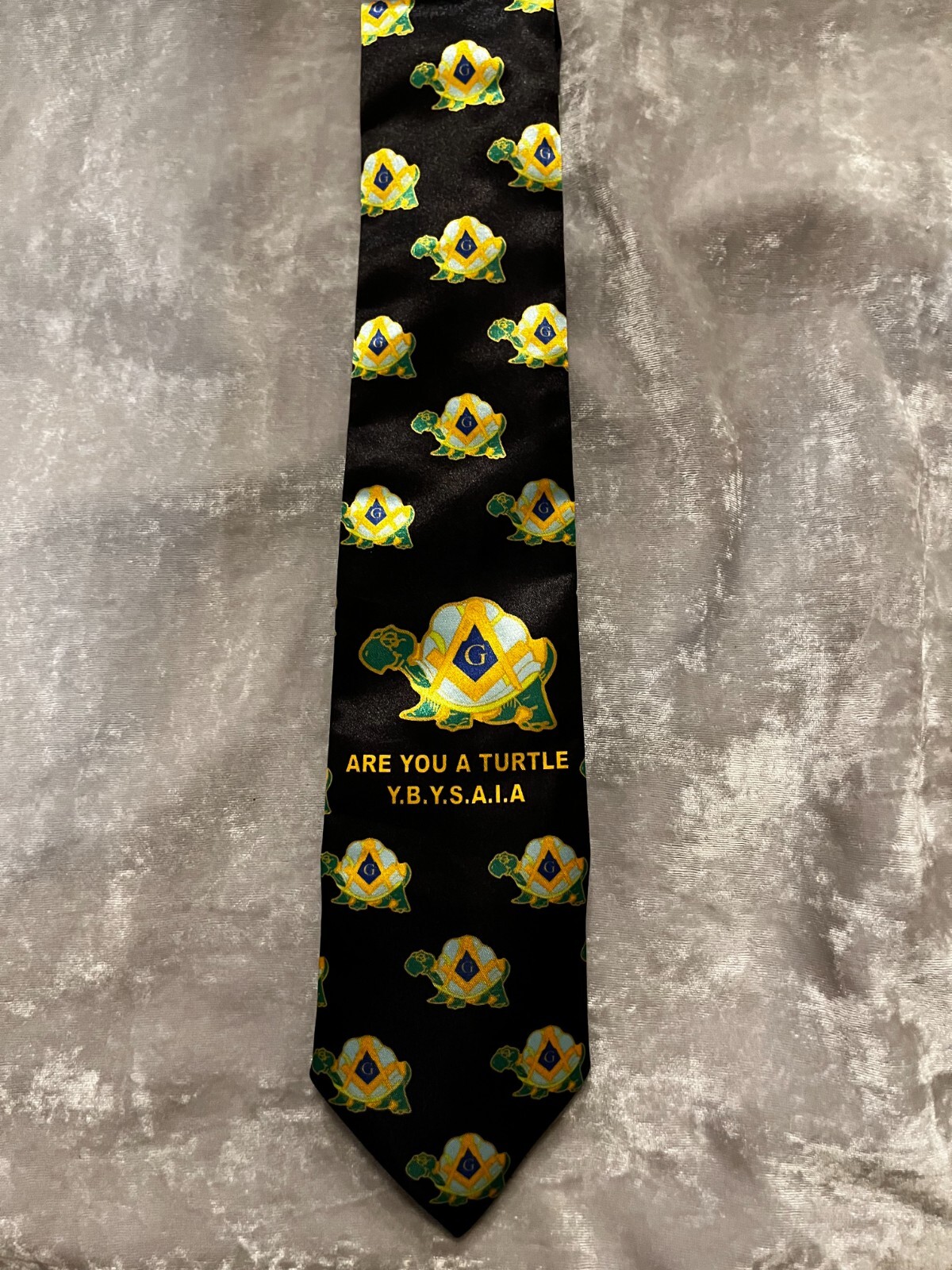 Black Necktie Turtle Square Compass Masonic Blue Lodge Freemason ...