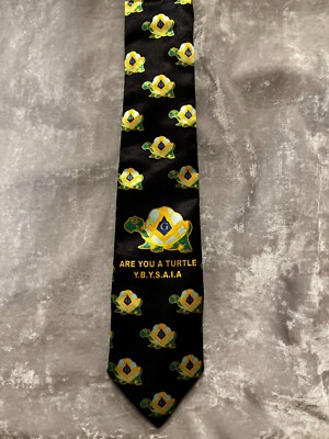 Black Necktie Turtle Square Compass Masonic Blue Lodge Freemason ...
