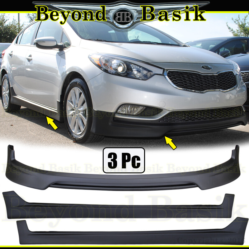 For 2014-2016 Kia Forte 4dr 3pc NEFD Style Front Splitter+Side Skirts ...