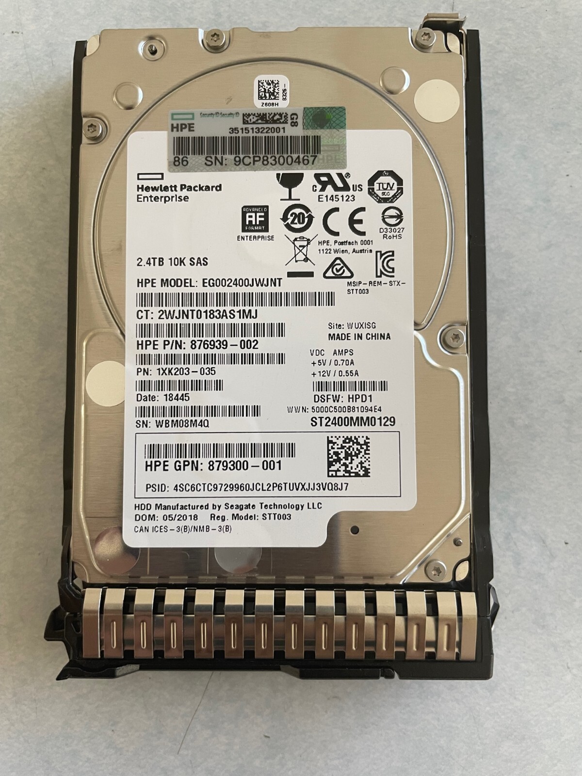 876939-002,EG002400JWJNT HPE 2.4TB 10K 12G SFF SAS HD | eBay
