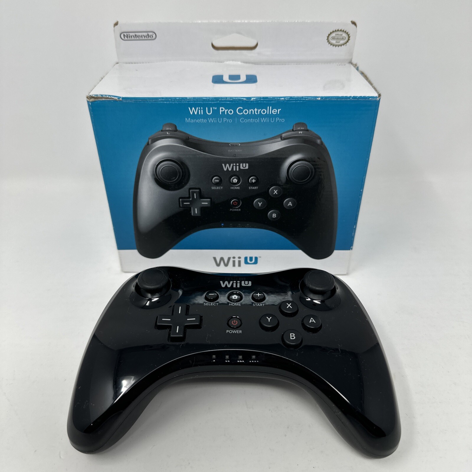 OEM Nintendo Wii U Pro Black Wireless Controller WUP-005 In Box Tested ...
