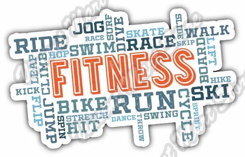 Fitness Aerobics Bike Ride Cardio Word Cloud Car Bumper Vinyl Sticker ...