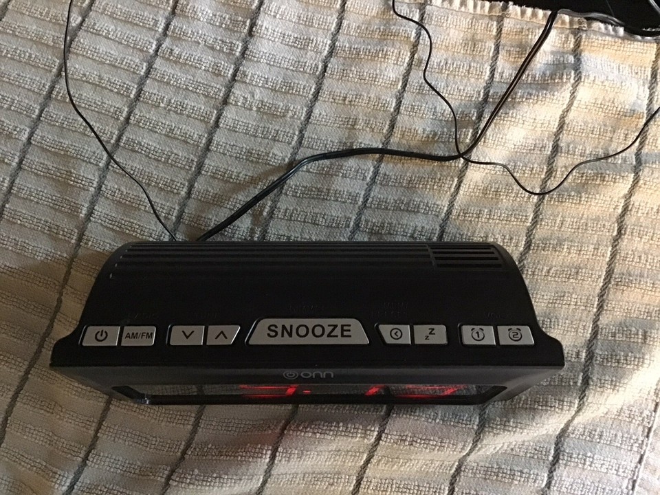 Onn Digital AM/FM LED Clock Radio with Dual Alarm Sleep Snooze ...