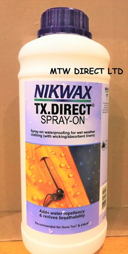 NIKWAX TX DIRECT 1 LITRE SPRAY ON FOR WATERPROOFING GORE-TEX JACKETS | eBay