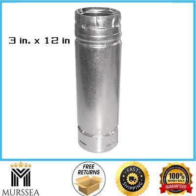 DuraVent PelletVent 3-inch x 12-inch Double-Wall ADJUSTABLE Stove Pipe ...