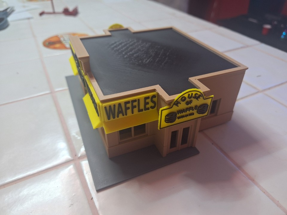 Ho House of Waffles Fast Food Building Built Ho Scale Train Building | eBay