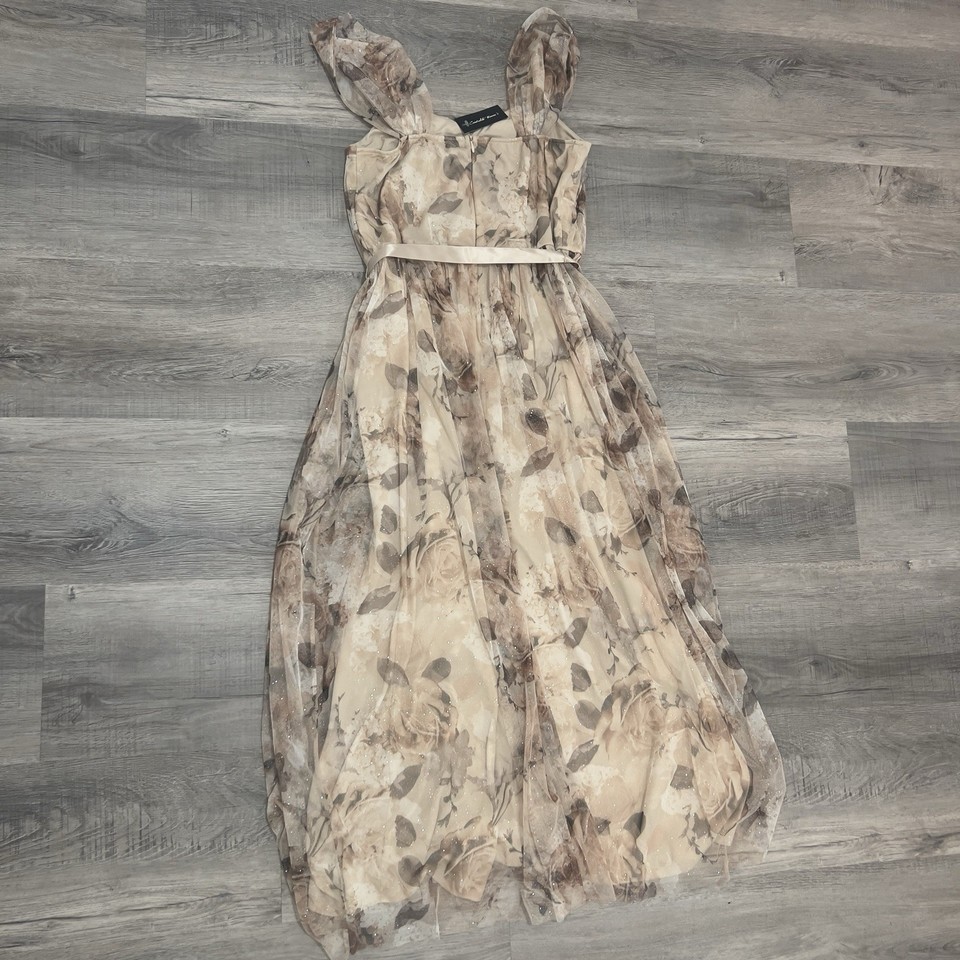 Candalite Women's Sparkly Floral Sleeveless Maxi Formal Dress Lined NWT ...