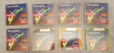 Fujifilm 100MB Zip Disks Lot of 8 IBM PC Formatted Brand New Sealed ...