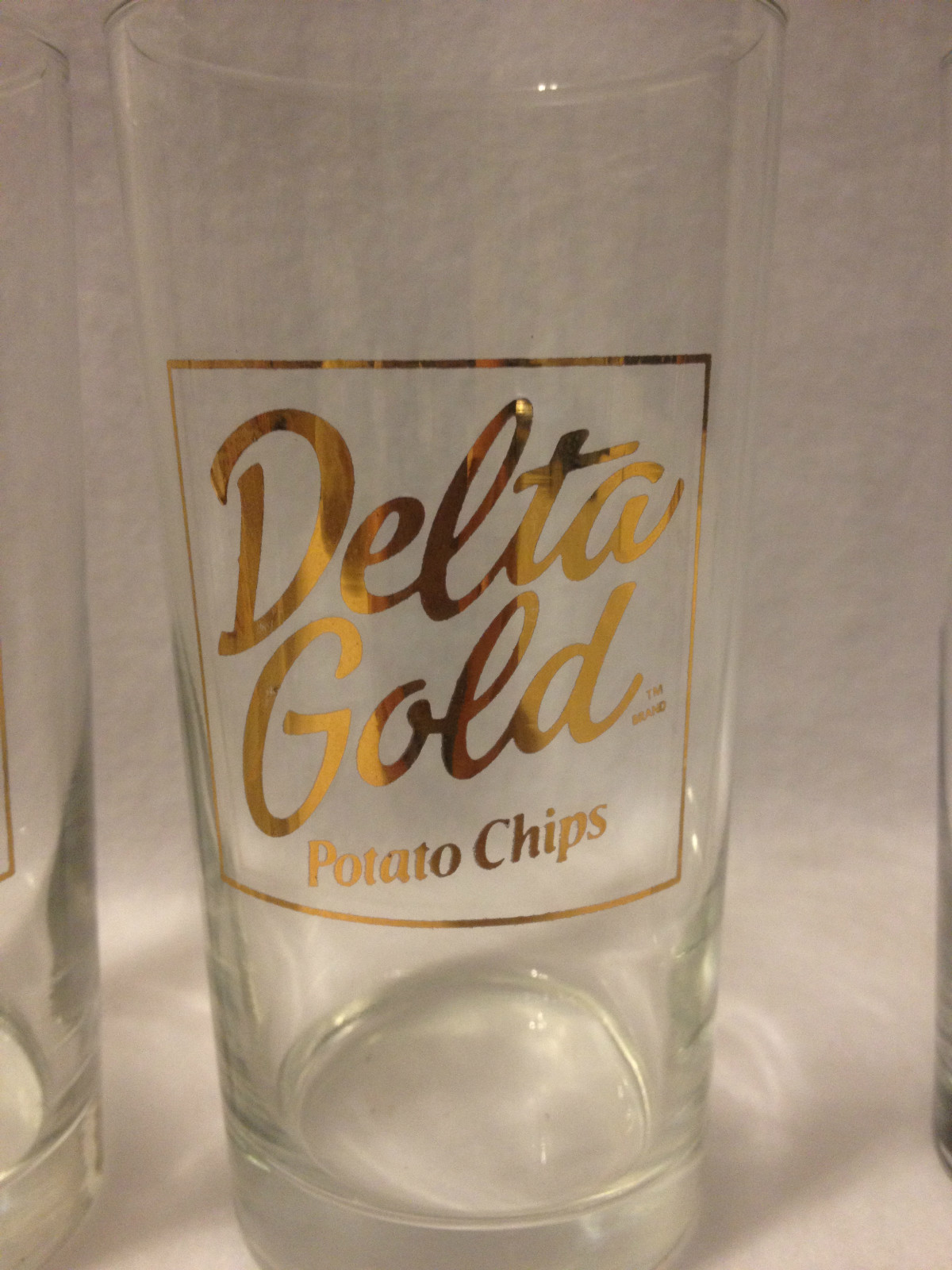 Vintage Glasses Delta Gold Potato Chips Set of 4 Never Used in Original ...