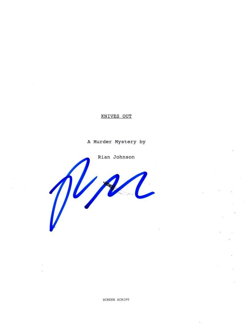 RIAN JOHNSON SIGNED KNIVES OUT FULL SCRIPT AUTHENTIC AUTOGRAPH COA | eBay