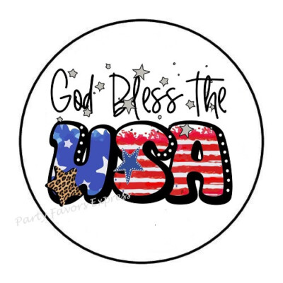 30 GOD BLESS THE USA ENVELOPE SEALS LABELS STICKERS PARTY FAVORS 1.5 ...