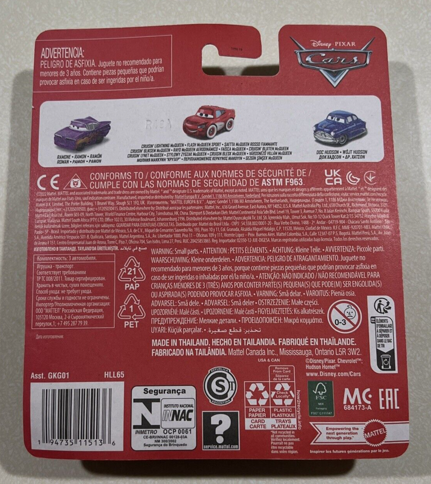 NEW 2023 Disney Pixar Cars 3 Pack Mini Racers Ramone,Crusin McQueen ...