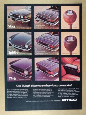 1973 Amco Accessories Triumph TR6 Spitfire Stag vintage print Ad | eBay