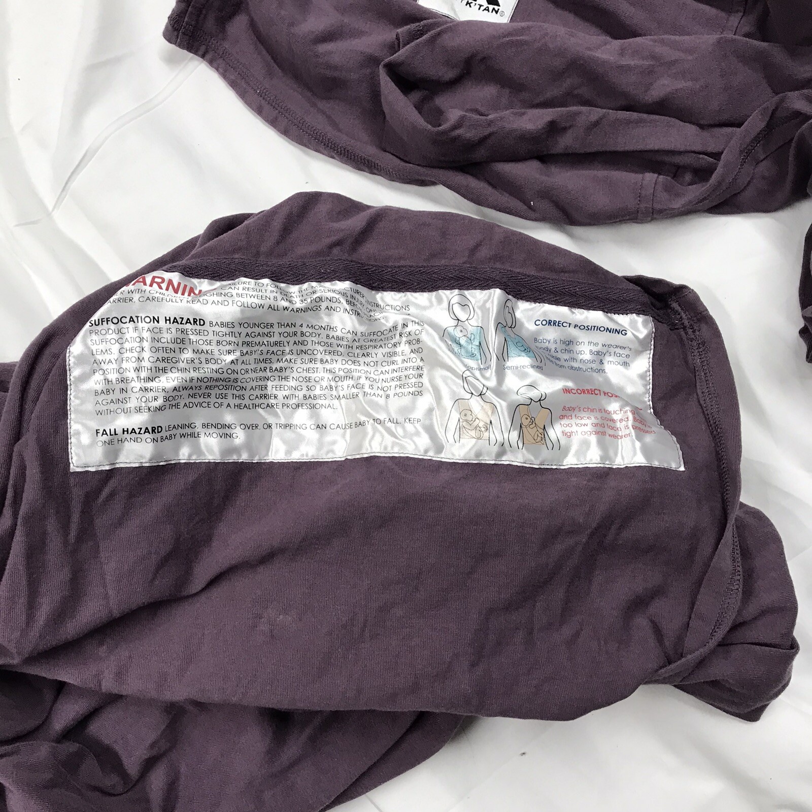 BABY K'TAN Baby Carrier size Small 6 - 8 Color Eggplant 8-35 pounds ...