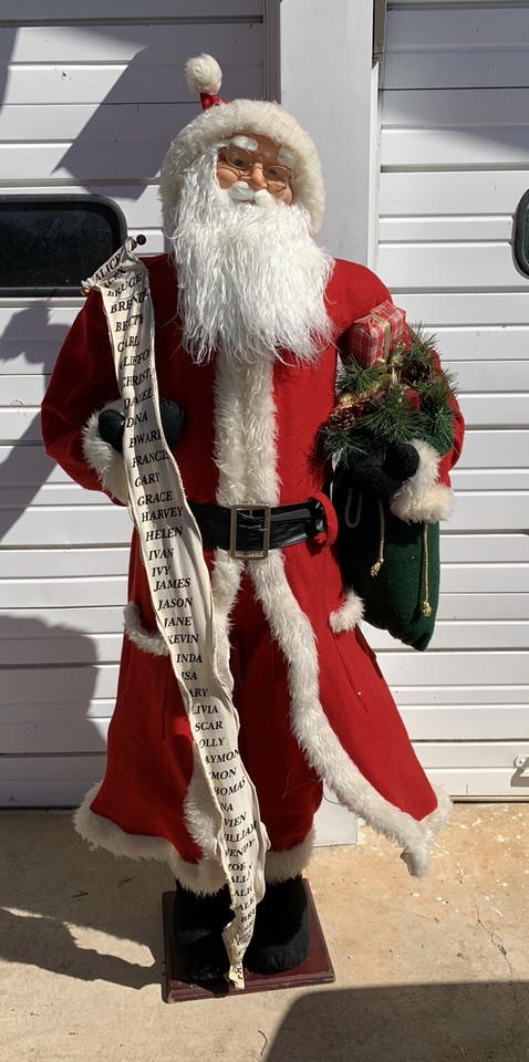 Vintage Life Size 5 Ft Traditional Santa Claus Figure w/ Good Boys ...