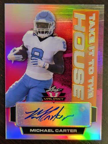 6/15! 2021 Leaf Valiant MICHAEL CARTER Autographed SSP Rookie Auto #TH ...