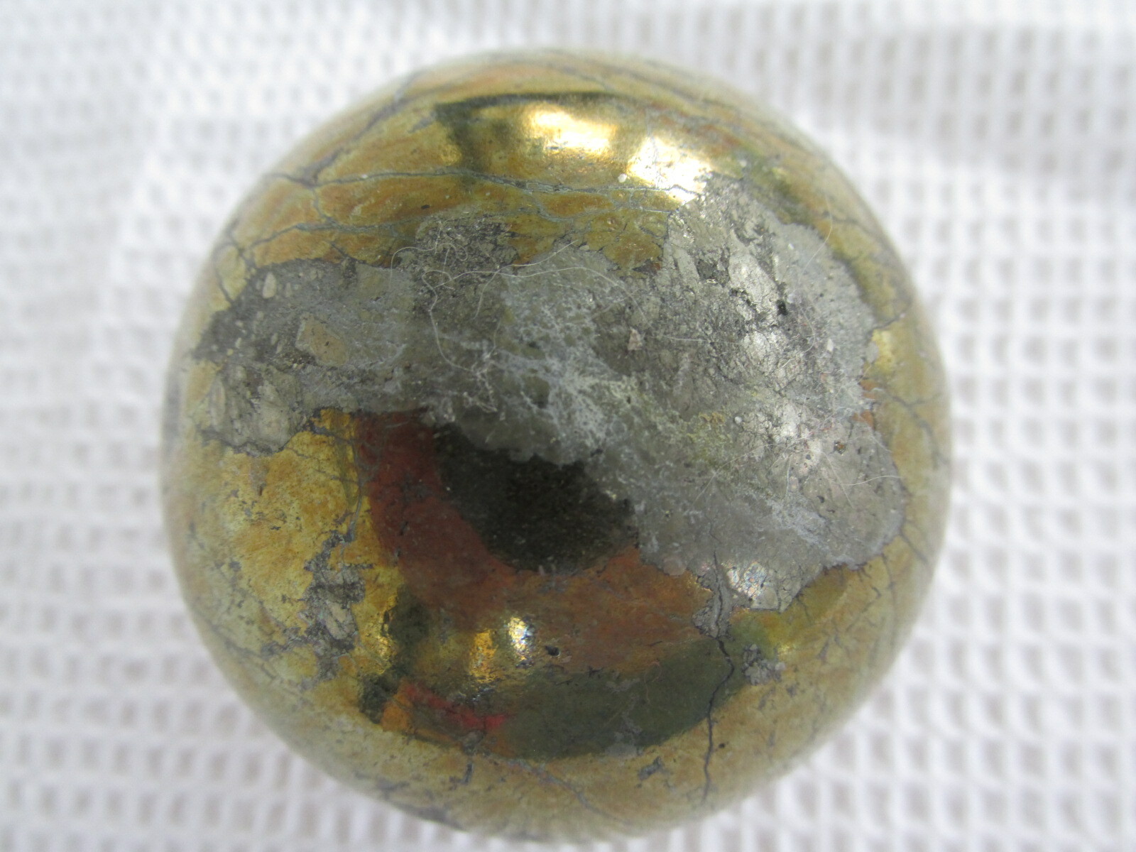 Pyrit Kugel Katzengold ca. 59 mm, 405 Gramm Heilstein Handschmeichler ...