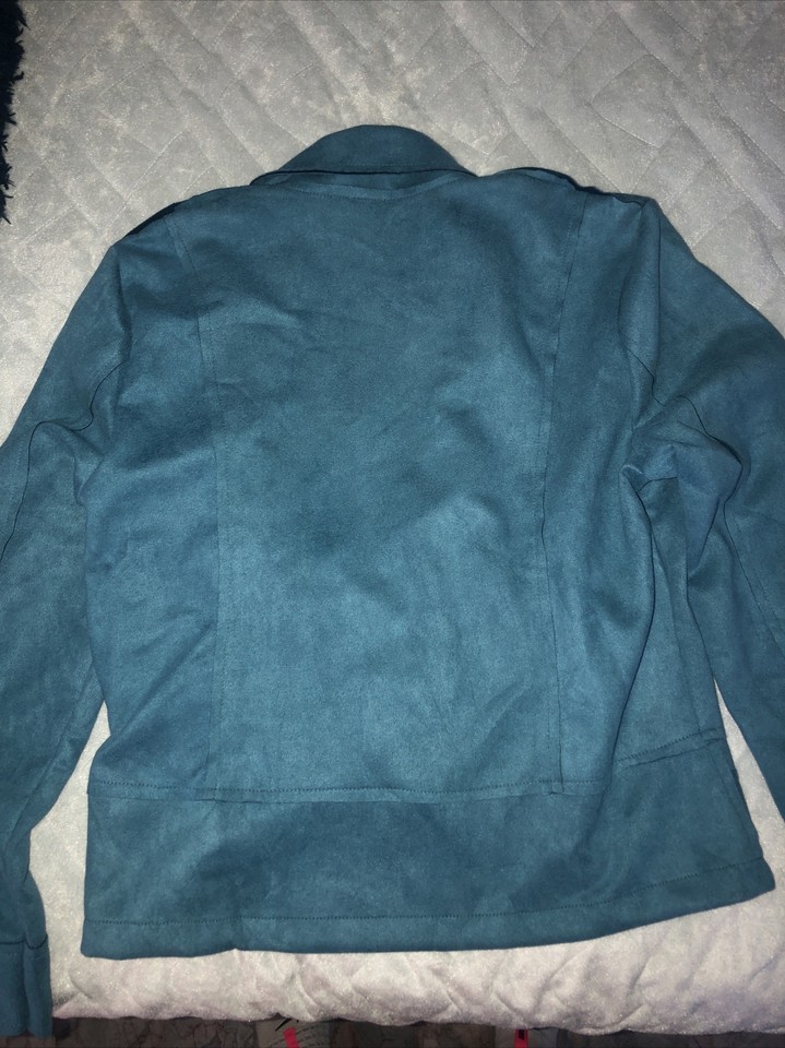NWT Temu Moto Jacket Blue Large | eBay