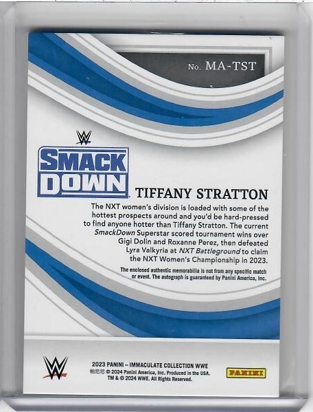 2023-24 Immaculate WWE Memorabilia Autographs TIFFANY STRATTON Relic ...