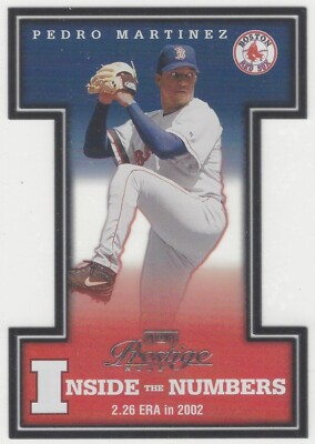 Pedro Martinez 2003 Playoff Prestige Inside the Numbers 1635/2002 Card ...