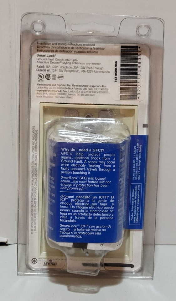BRAND NEW LEVITON 8598 GFCI SMART LOCK IVORY COVER PLATE | eBay