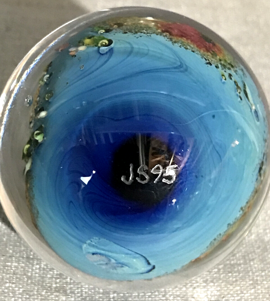 Vtg Josh Simpson PLANETOID MARBLE - Signed JS95 - Art Glass Sphere ...