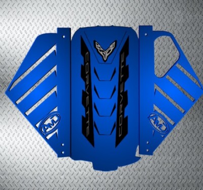 2020/2024 CORVETTE C8 ENGINE COVERS RIPTIDE BLUE THEME APPEARANCE PKG ...