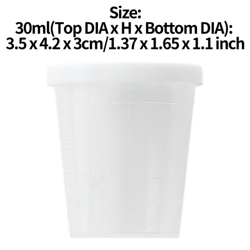 100Pcs Replacement Laboratory Sample Cup With Lid Measuring Cups Light ...