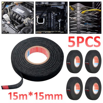5 Rolls Cloth Tape Wire Electrical Wiring Harness Car Auto SUV Truck ...