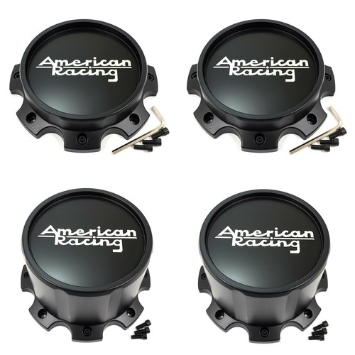 4x American Racing Black Wheel Center Caps Front/Rear for 8x200/8x210 ...