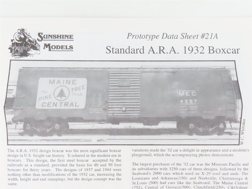 HO Scale Sunshine Models Kit #21.8 UP Union Pacific A.R.A. 1932 Box Car ...