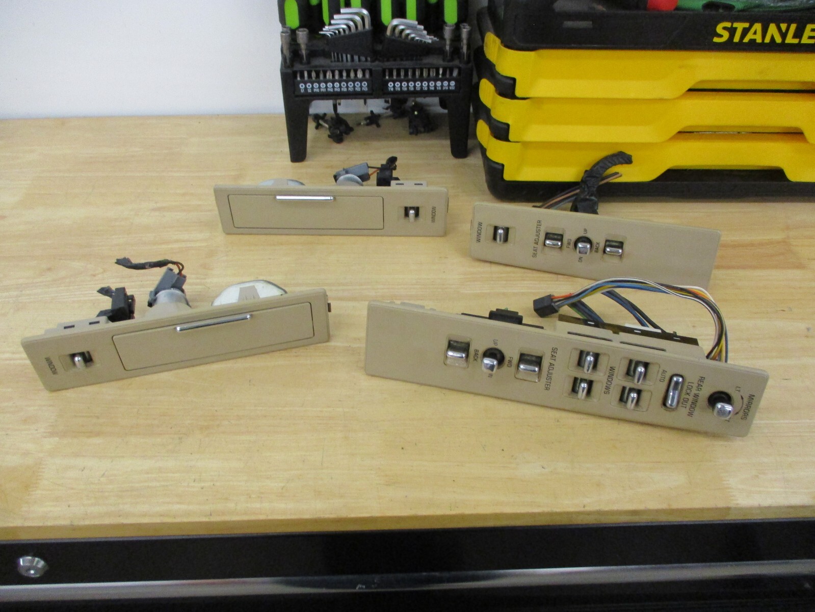 SET OF 4 CADILLAC DEVILLE POWER WINDOW MASTER SWITCHES BEIGE OEM 1994 ...